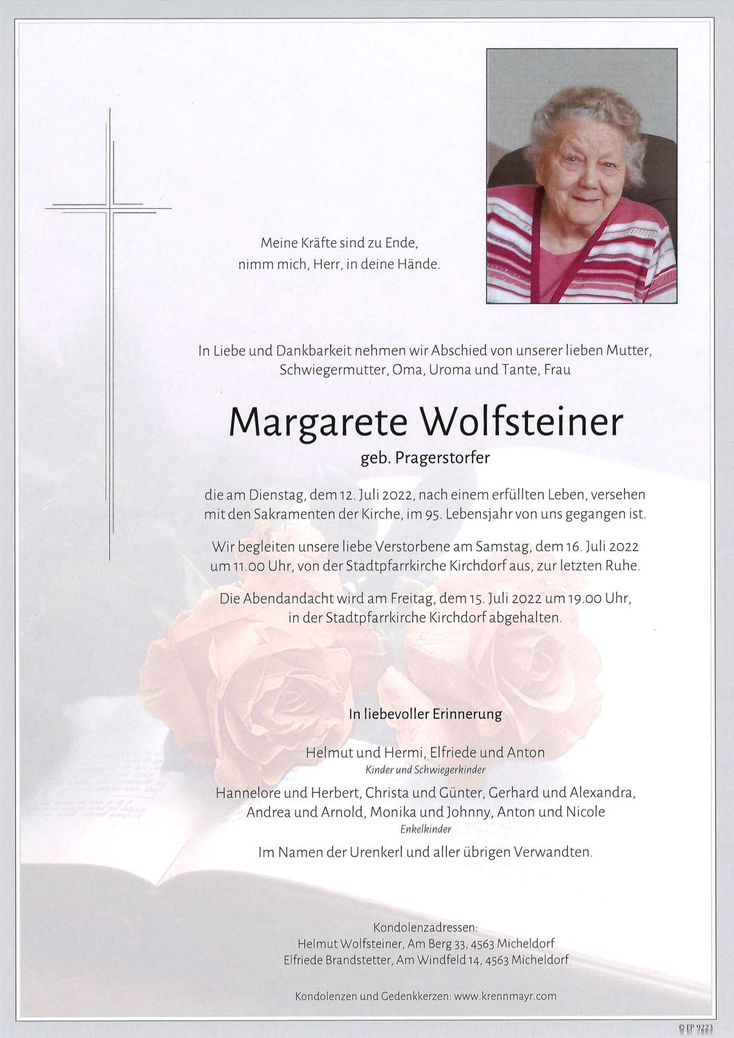 Todesfall Margarete Wolfsteiner